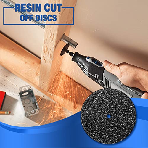 Winzwon Cutting Wheels Set 44 Pcs for Dremel Rotary Tool Accessories Kit, Gifts for Men, Diamond Cutting Wheels 15 Pcs, Resin Cut Off Discs 15 Pcs, Hss Circular Saw Blades 6pcs with 6 Mandrel Shank