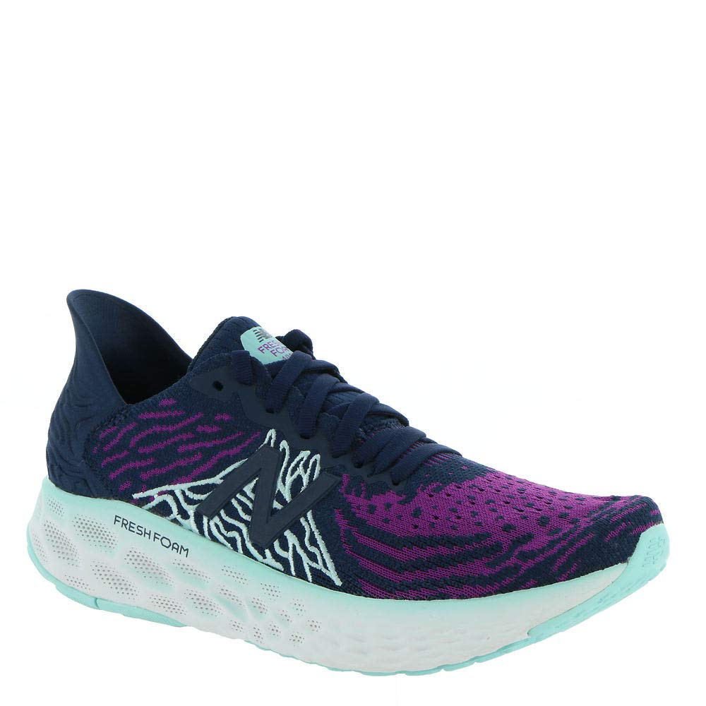New Balance Women's Fresh Foam 1080 V10 Running Shoe, Plum/Natural Indigo/Bali Blue, 5.5 Wide