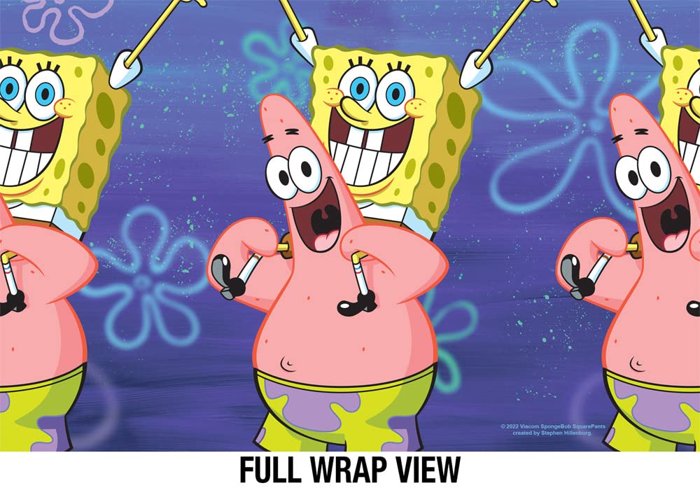 Spongebob OFFICIAL Spongebob And Patrick Cropped 18 oz Insulated Water Bottle, Leak Resistant, Vacuum Insulated Stainless Steel with 2-in-1 Loop Cap