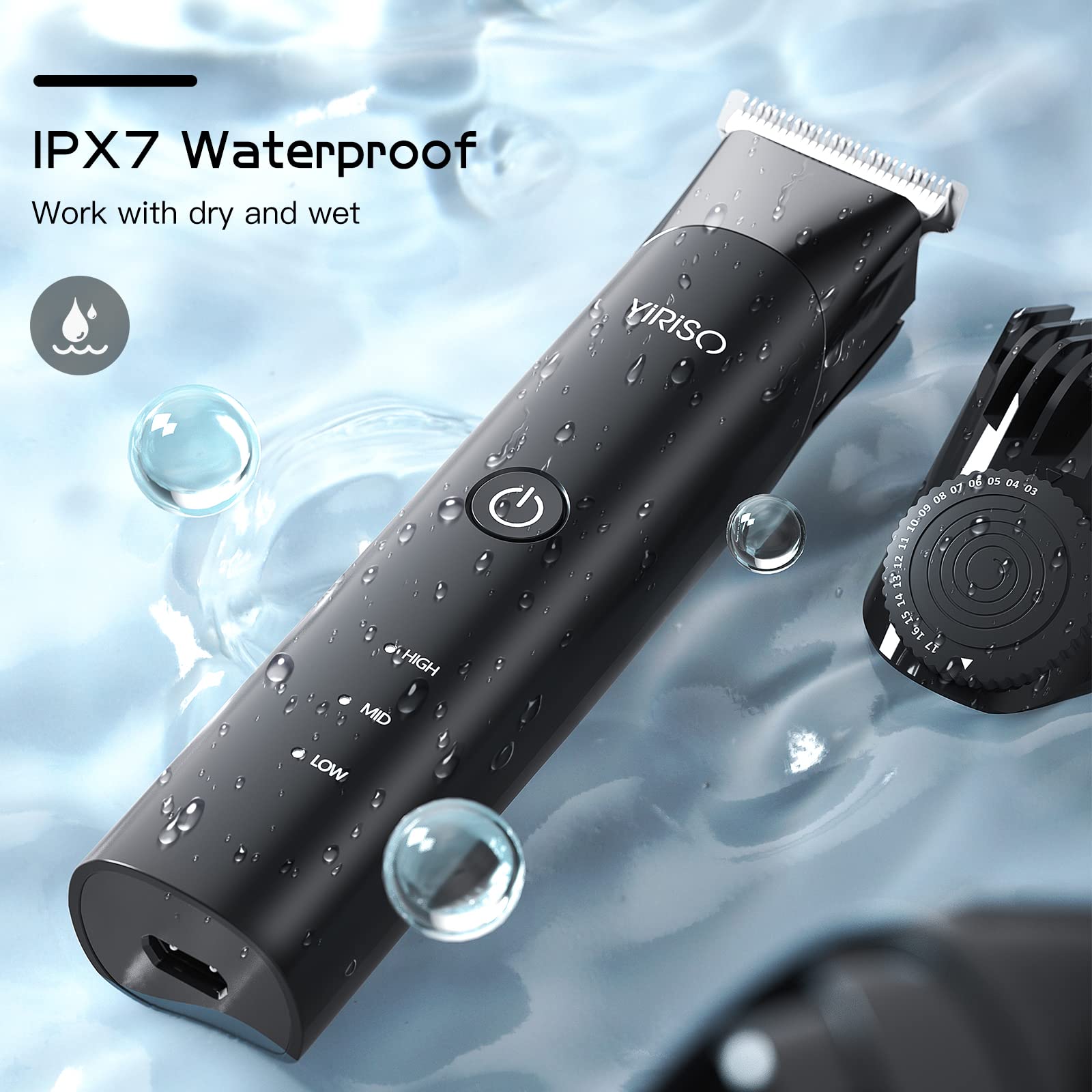 YIRISO Men's Beard Trimmer, Cord/Cordless Facial Hair Trimmer