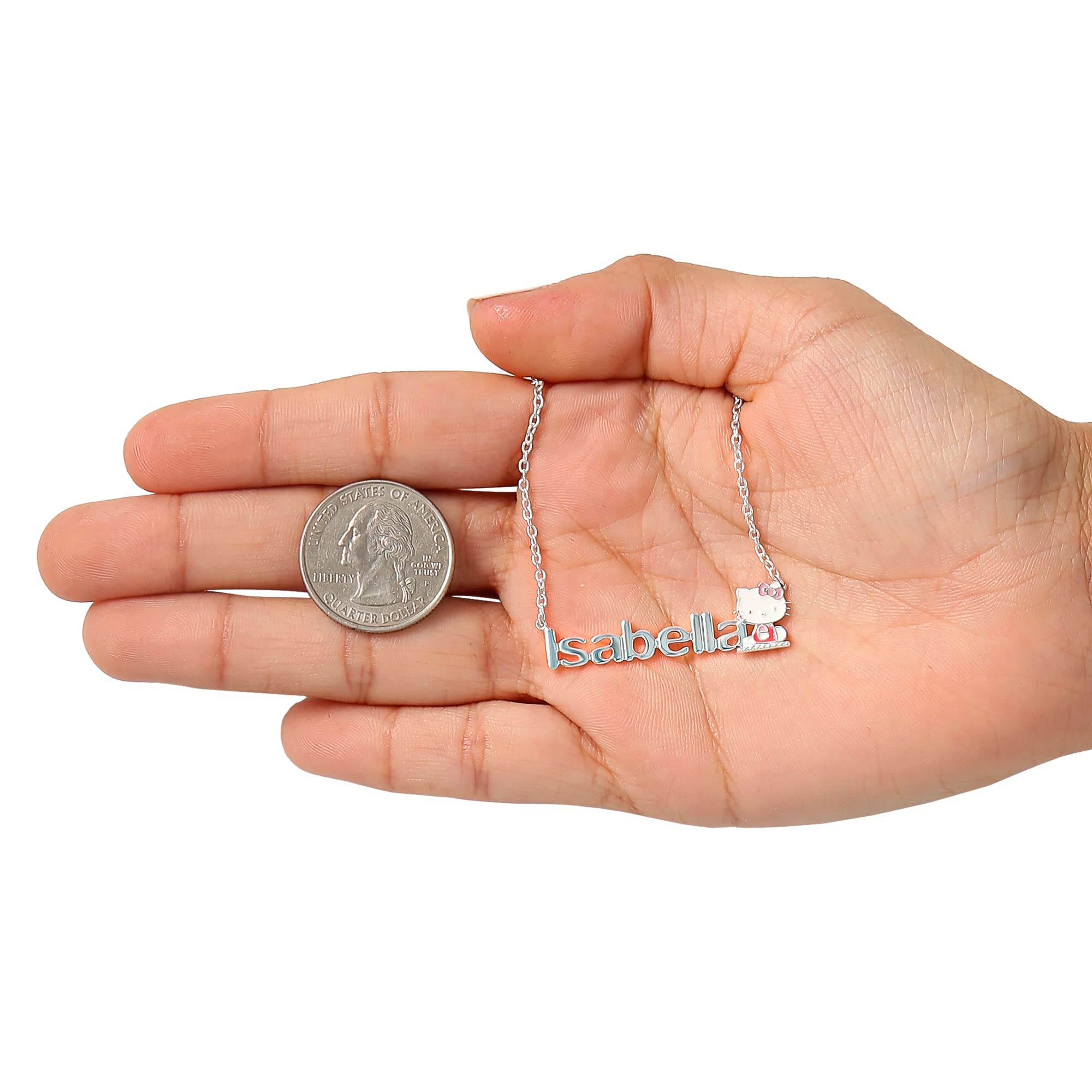 Sanrio Hello Kitty Personalized Name Necklace 18" - Sterling Silver Personalized Hello Kitty Necklace Officially Licensed