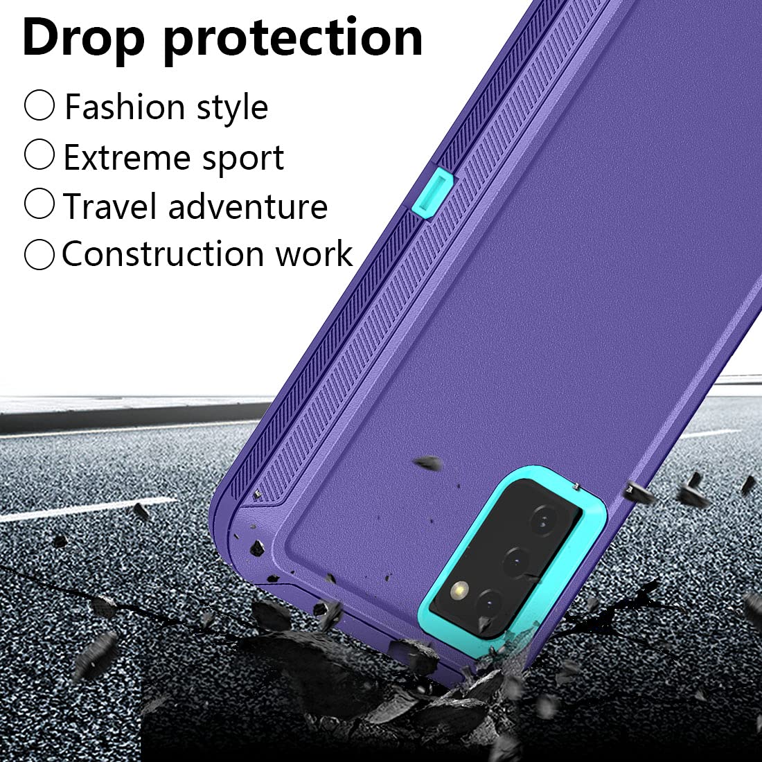ONOLA Compatible with Samsung A02S Case,Galaxy A02S Case with HD Screen Protector (2 Pack),Samsung Galaxy A02S Case Durable Shockproof Dustproof 3-Layer Cover for Samsung A02S Phone Case(BlackOrange)