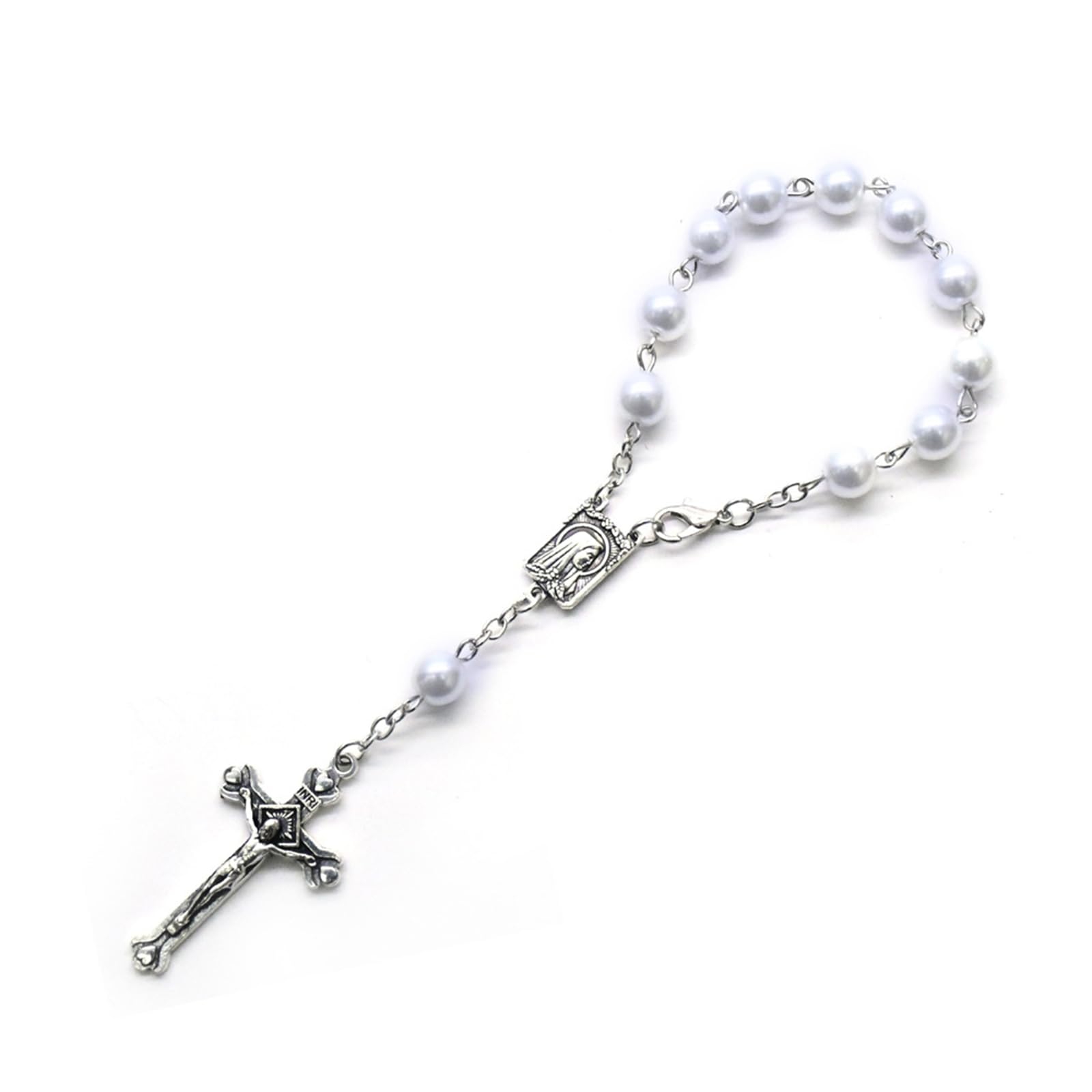 Pearl Finger Rosaries Baptism Rosary Beads Finger Baptism Rosaries First Communion Favor Christening Party Gift