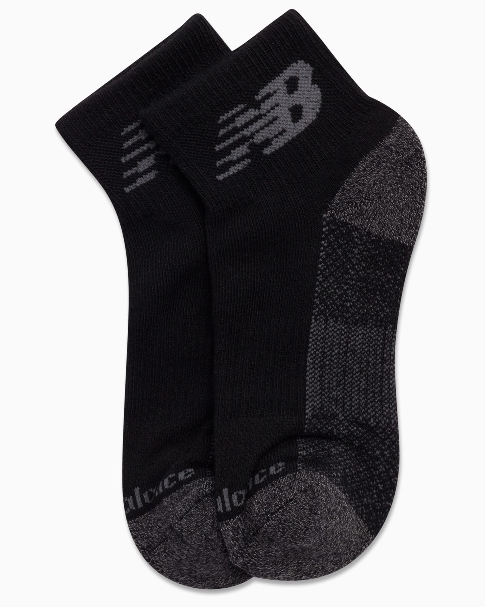 New Balance Men’s Athletic Socks – Cushioned Quarter Cut Ankle Socks (2 Pack), Size Medium: 6-10, Black