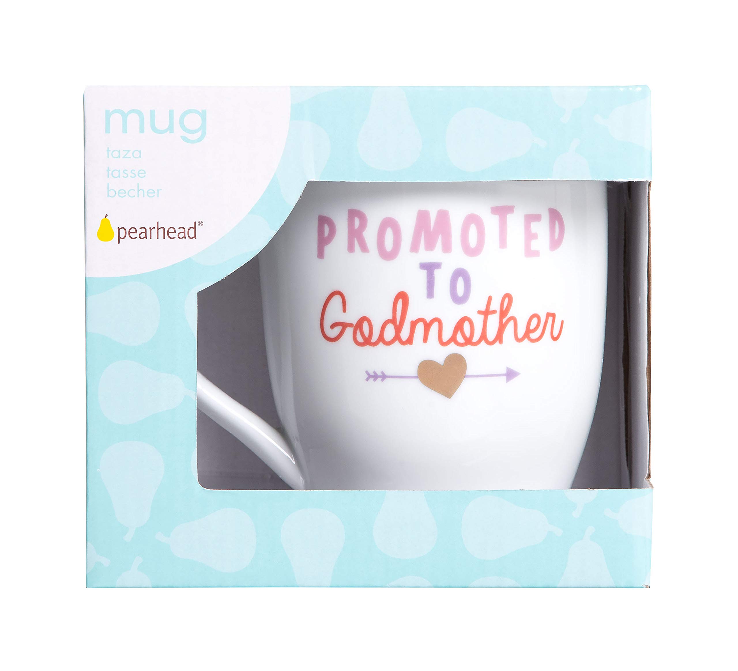 Pearhead Promoted To Godmother Mug, Keepsakes For Godmothers, New Baby Blessing Keepsakes, Godmother Proposal Gift, White