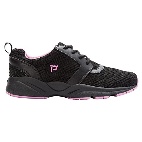 Propét Women Stability X Sneaker, Black/Berry, 9.5 Medium