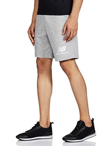 New Balance Men's NB Essentials Stacked Logo Short, Athletic Grey , Medium