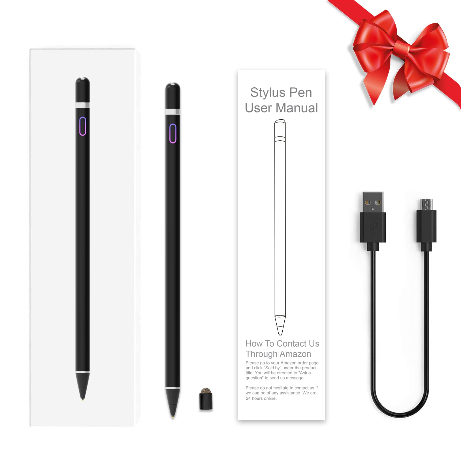 Stylus Pen for iPad, Active Pencil Compatible with Apple iPad Pro 9.7/10.5/11/12.9 Inch Air 2nd/3rd/4th iPad 4/5/6/7/8/9th Gen Mini 4/5/6th Alternative Drawing Writing Stylist for Touch Screens