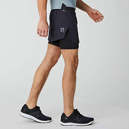 New Balance Men's Q Speed 5 Inch 2 in 1 Short, Black, X-Large