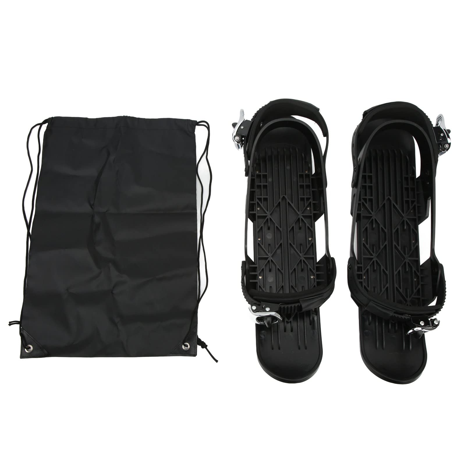 Ski Shoes, Snow Skates Ski Skates Mini Skis Snow Skate ABS Black Free Size Adjustable Binding Outdoor Mini Snowboard Ski Boots for Forest Trails