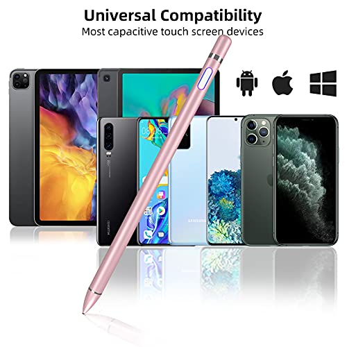 Stylus Pens for Touch Screens, Fine Point Stylist Pen Pencil Compatible with iPhone iPad Pro Air Mini and Other Tablets (Rose Gold)