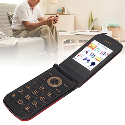 Tangxi Flip Phone for Seniors,Unlocked Senior Flip Cell Phone with Big Buttons GSM Flip Phone for Elderly,Fast Dial,Camera,Radio,Calculator,Calendar (Red)
