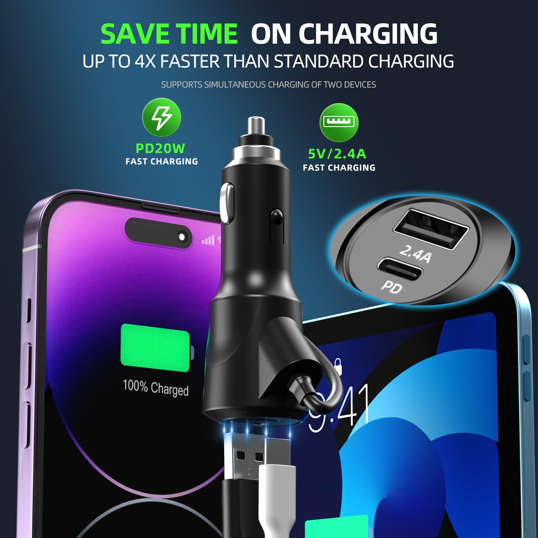 Majiphi Bluetooth Car Adapter,[Your Friendly FM Bluetooth Transmitter for Car Driving],Quickly Controlled with Car's A/C Vent Phone Mount,5.3 FM/AUX for Hands-Free Calling and Enjoy Music (Dark Grey)