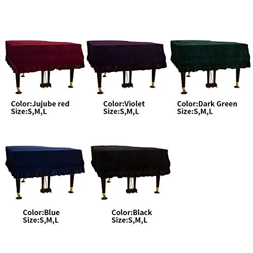 MAYiT Grand Piano Cover, Pleuche Dustproof Piano Cover Washable with Velvet Soft Bordered Triangle Decorated Protective Cover Cloth