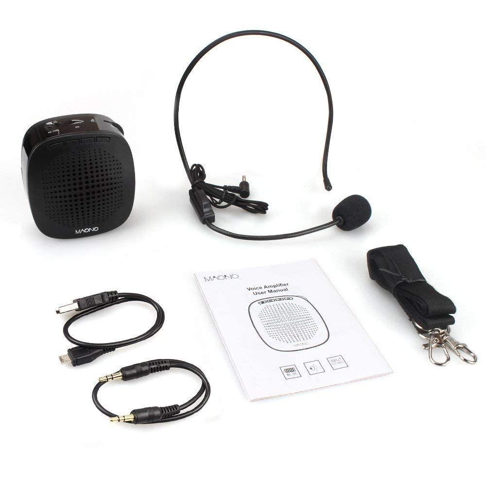 MAONO Voice Amplifier, Rechargeable Portable Mini Personal Speaker with Microphone Headset for Teachers, Coaches, Tour Guides, Market, Classroom, Meetings, Outdoors, C03