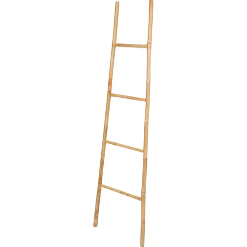 ZEW AC323 4 TIER Bath Bamboo 4 Level Towel Ladder Rack for Bathroom, Natural