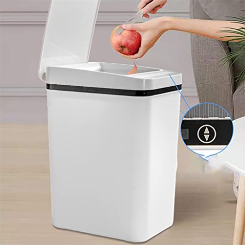 ZSEDP Smart Induction Automatic flip Trash can Household Toilet Narrow Gap Pressure Ring Garbage Sorting Trash can ( Color : OneColor , Size : 12L )