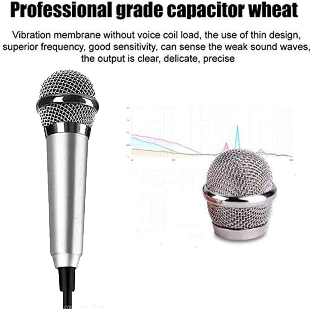 Mini Portable Vocal Microphone for Mobile Phone, Computer, Tablet, Recording Chat and Singing(Silver)