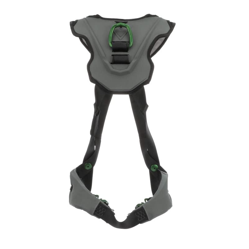 MSA 10196070 V-Flex Full Body Safety Harness - Size: Extra Large, D-Ring Configuration: Back, Quick Connect Leg Straps, Color: Black, Full Body Harness, Durable