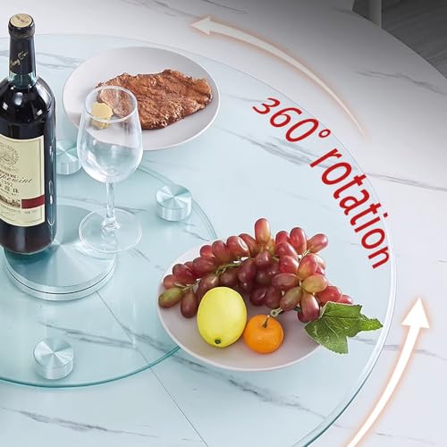MAGILL Glass Lazy Susan Rotating Tray for Kitchen, Transparent Round Turntable Lazy Susan Dinner Table Centerpiece, Smooth & Silent (Color : Clear, Size : 110cm/43in)
