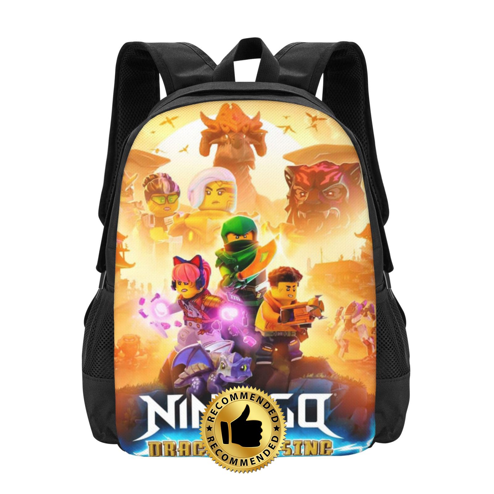MILX Cartoon Unisex Backpack Ninja Large Capacity 17 Inch Laptop Backpack Travel Daypack Men Women Casual Tote