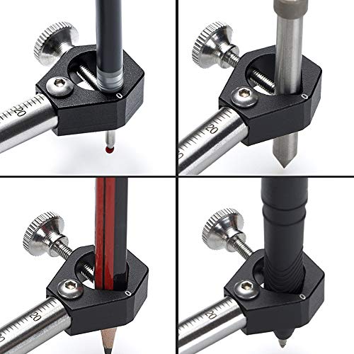 VISLONE Wheel Marking Gauge, Wood Scribe Tool Woodworking Tool Set 180 MM Sliding Mark Scraper Adjustable Precision Linear Arc Dual-purpose Scriber Parallel Line Drawing Tool