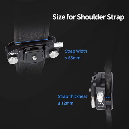 Nitze Camera Clip, Aluminum Capture Clip, Backpack Strap Camera Mount with 4-Side Mountable Arca Quick Release Plate for DSLR/Mirroless Camera, Action Camera - N58A