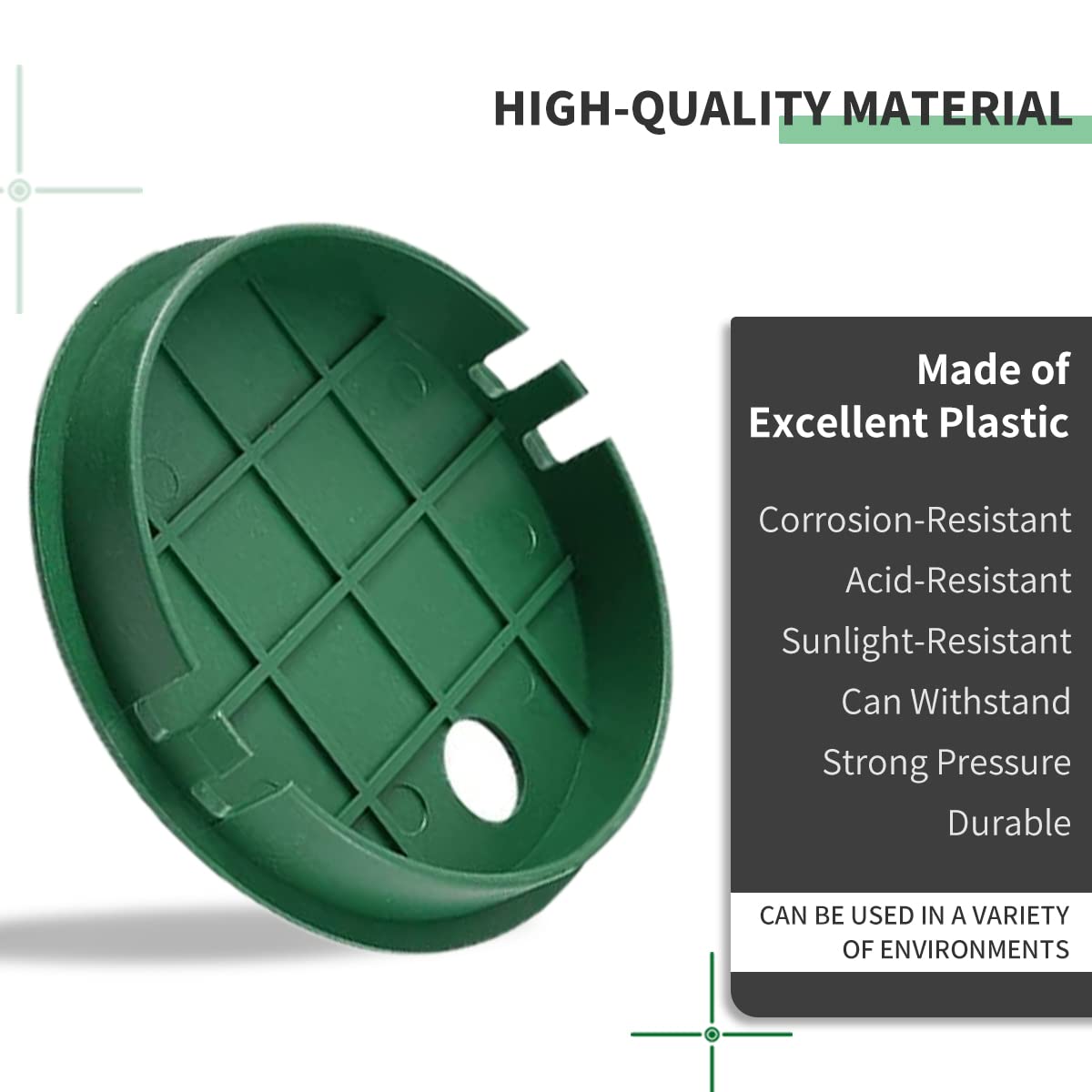 zhuomingjia 2 Pack ID 5.5" OD 6" Round Valve Box Cover Lid Replacement for Circular Sprinkler System Irrigation Control Valve (Green 2pack)