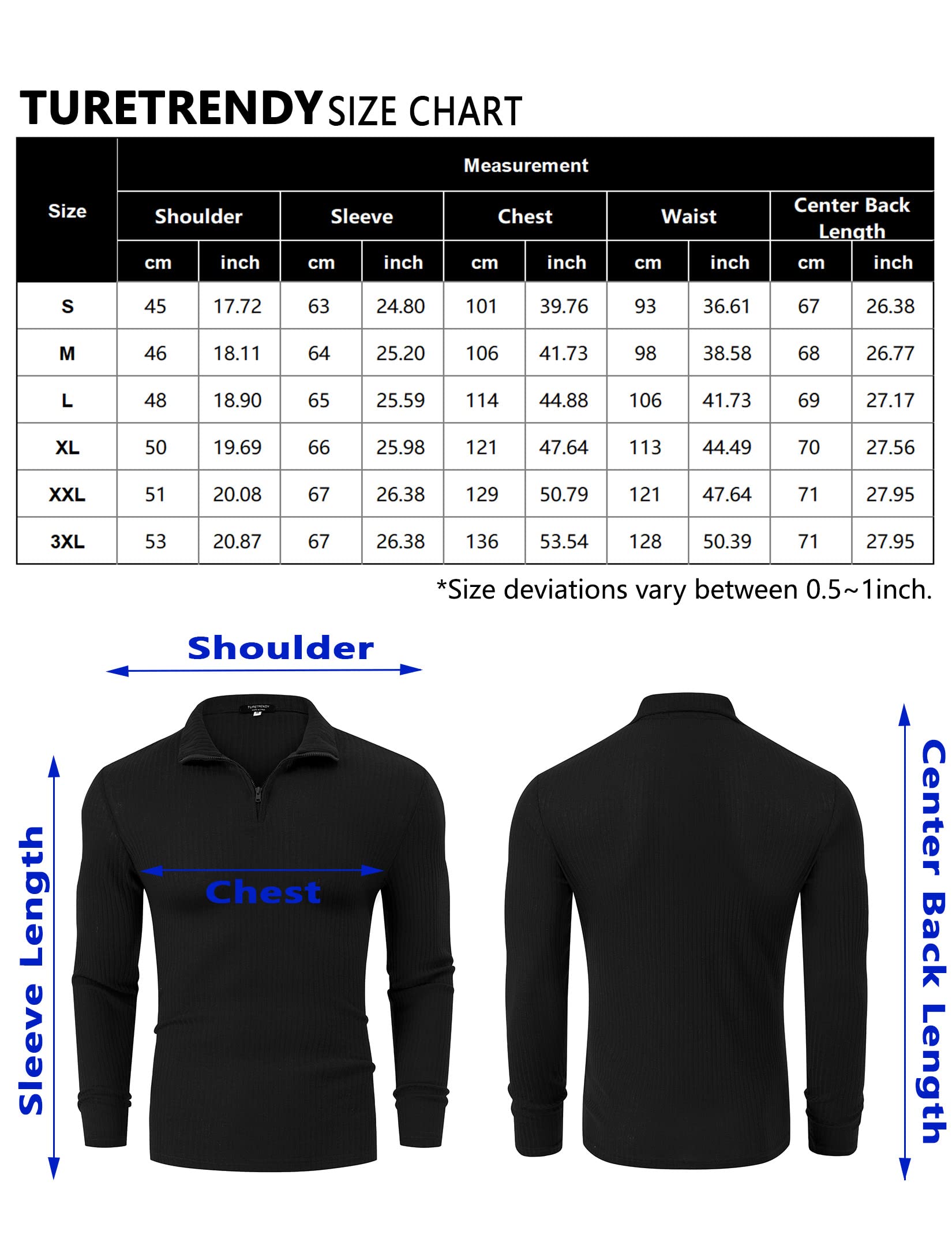 TURETRENDY Men's Quarter Zip Up Pullover Casual Stretch Lightweight Mock Neck Polo Sweaters Knitwear Green XL