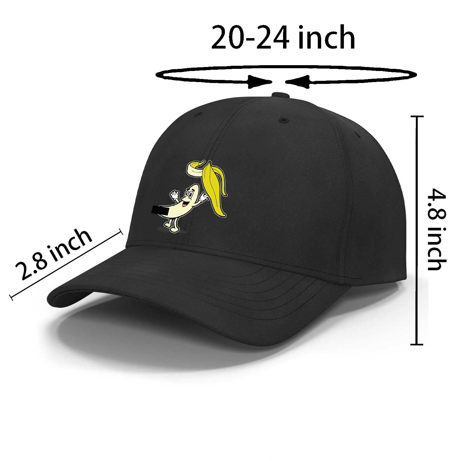 SHITOUPU Funny Banana Baseball Cap Adjustable Dad Hat Unstructured Cotton Hat Printed Baseball Cap Men's and Women's Baseball Cap Outdoor Sports Baseball Cap Great Gift