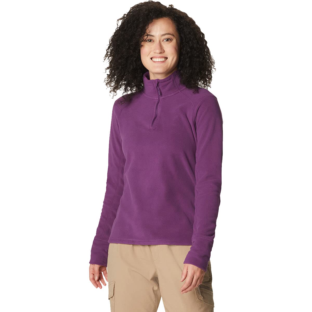 Mountain Hardwear Women’s Microchill 2.0 Zip T | Lightweight, Moisture-Wicking Fleece Layer for Outdoor Wear - Stone - X-Small