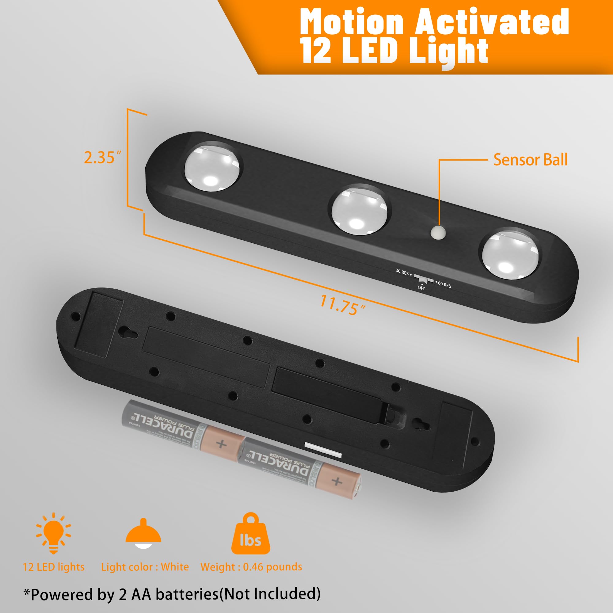 MIND&ACTION Gun Safe Lights,Motion Activated LED Light for Gun Safe Gun Cabinet, Ultra Bright Rotatable LED Lens for Directional Lighting Battery Powered (Black 1 Pack)