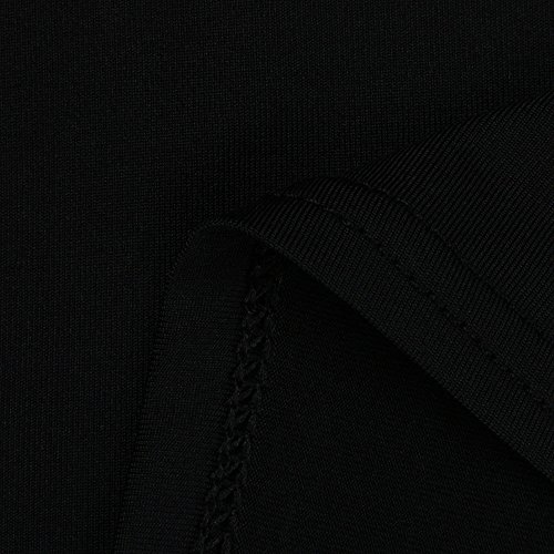 Women's Sexy Deep V Neck Backless Bodycon Dress Halter Neck High Slit Lace Up Mini Night Club Dress (Black, M)