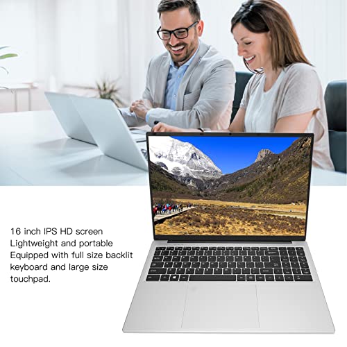 Yoidesu 16inch Laptop, IPS HD Screen Display for Windows 11 Chip for Intel N5105 CPU Processor 12GB Memory 128GB SSD with Backlit Keyboard with Camera WiFi Function