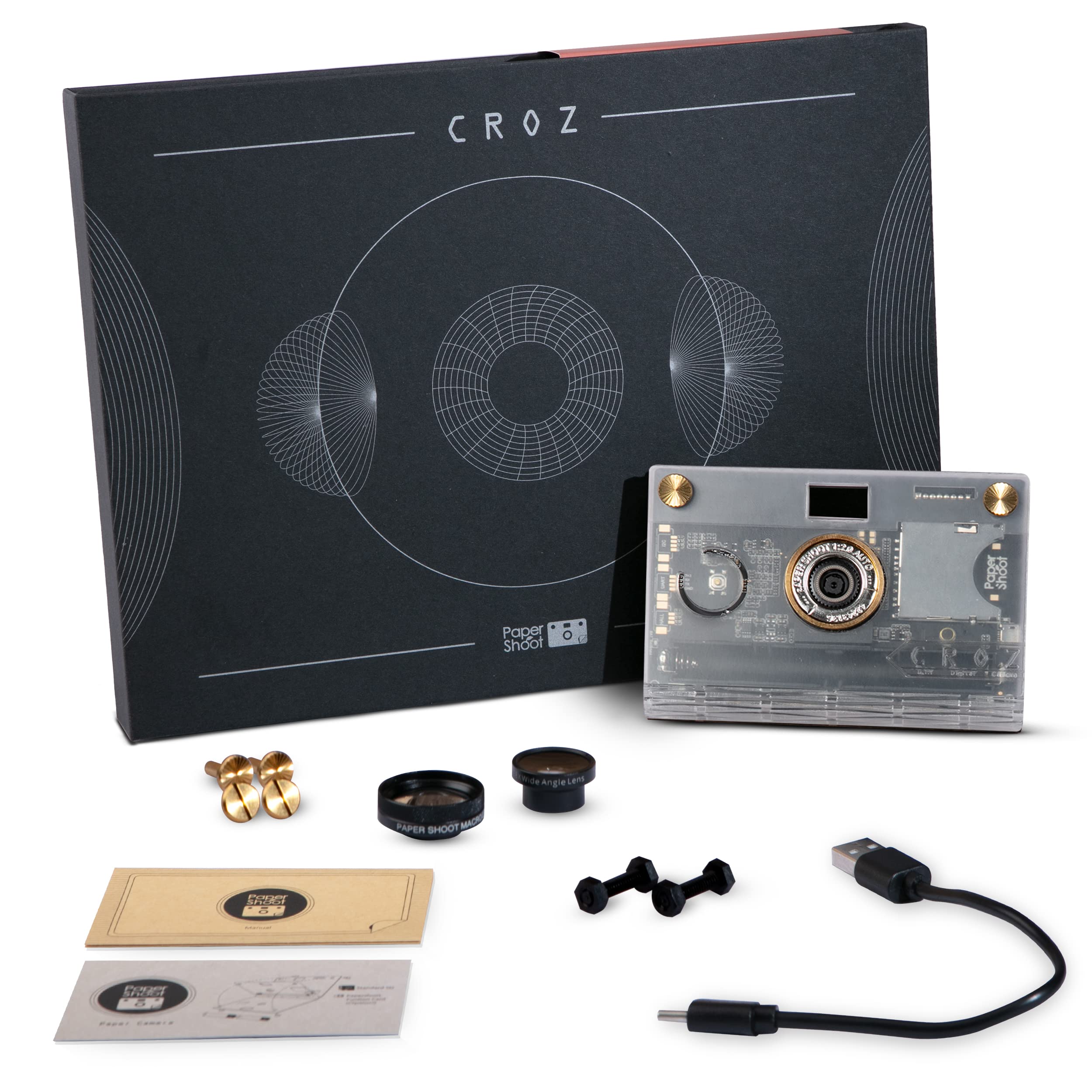 Paper Shoot Camera - 18MP Compact Digital Papershoot Camera Gift for Kid with Four Filters, 10 Sec Video & Timelapse - Includes: 32GB SD Card, 2 Effect Lens & Camera Case - Vanguard Set