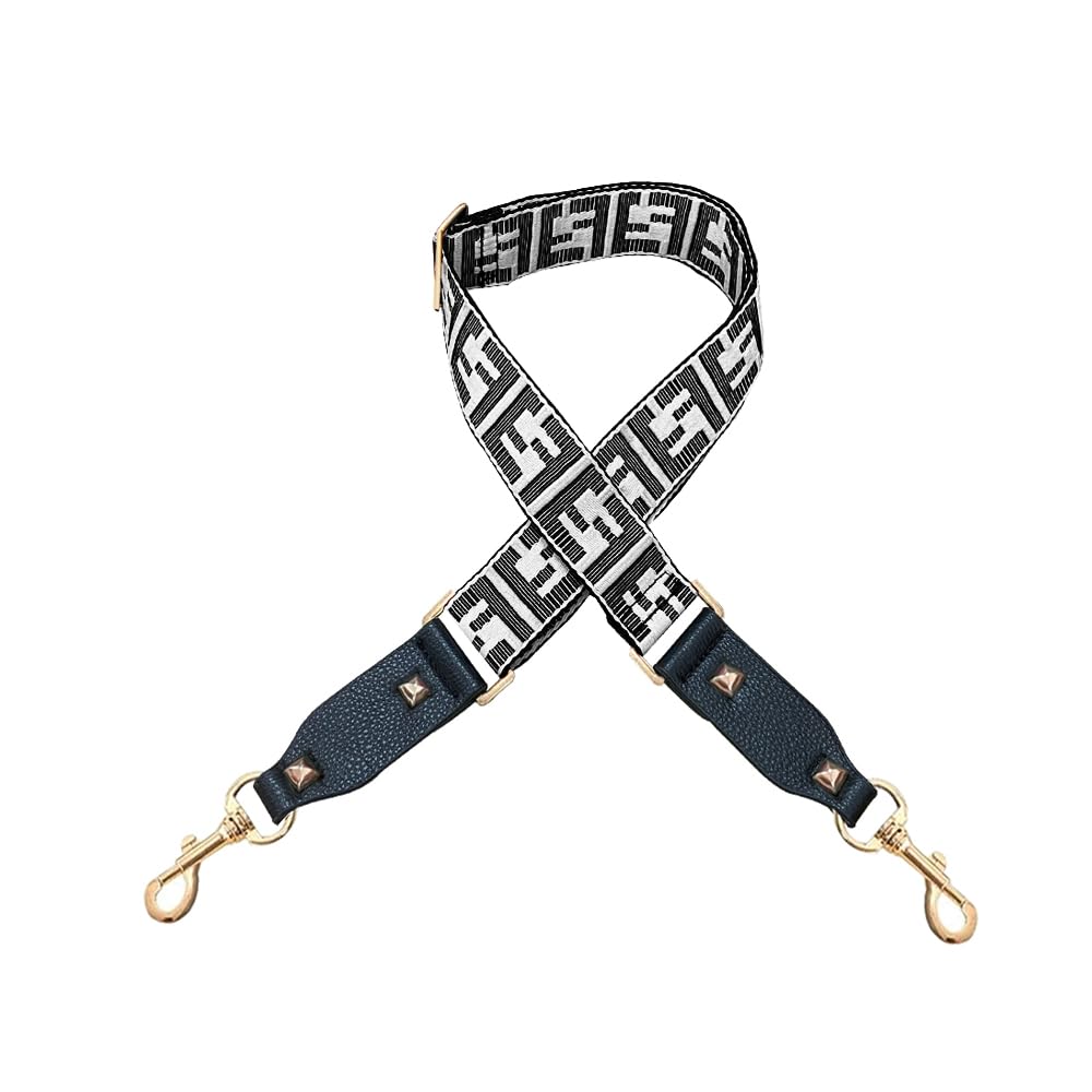 Lifenanny Purse Strap Wide Shoulder Adjustable Replacement Belt Crossbody Guitar Straps Vintage Pattern for Handbag, Bags, Bags (Black & White F)