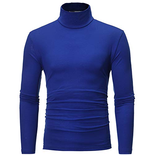 Turtleneck Men, Slim Basic Turtleneck T Shirts, Mens Soft Fit Long Sleeve Thermal Underwear Top Stretch Workout Top