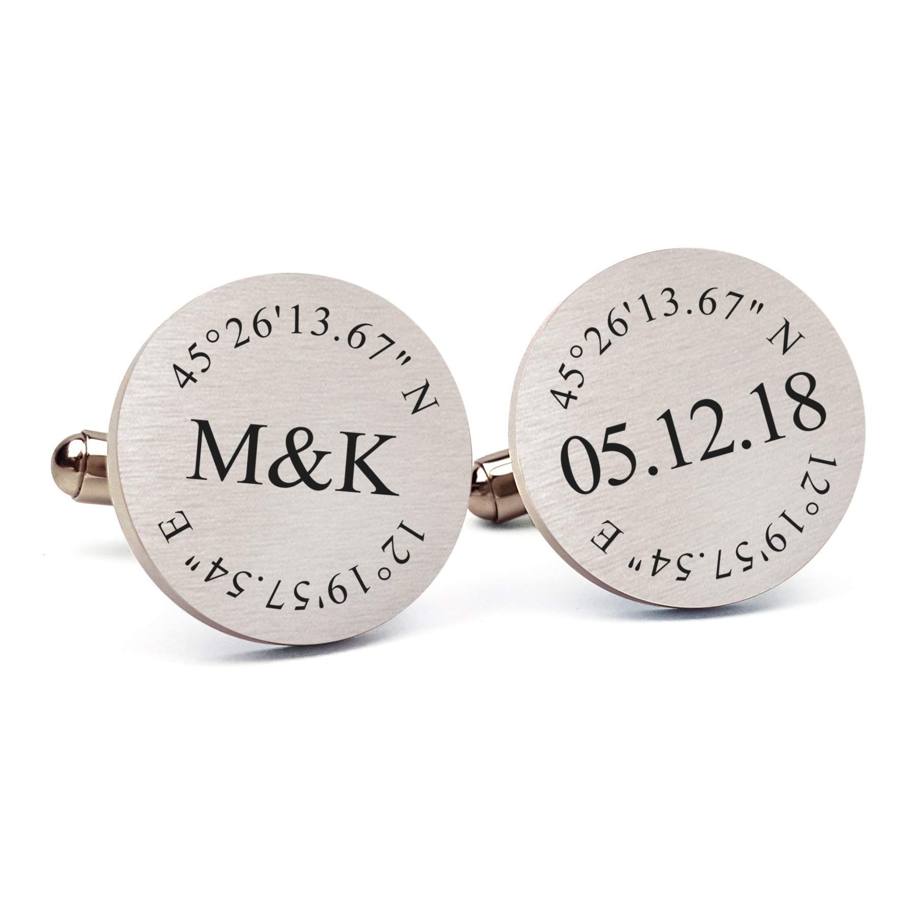 Mini Wim Custom Engraved Stainless Wedding Cuff Links, Free Engraving, Personalized Cufflinks for Groom, Jewelry Gift for Men, Father of the Bride Gift from Bride