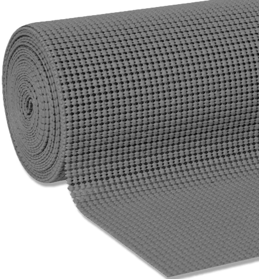 Sackrider Sales Drawer and Shelf Liner, Non Adhesive Easy Install Mat 17.5in x 20 FT., Durable and Strong Drawer and Cabinet Liners, Easy Install (Grey, 17.5IN X 20FT)