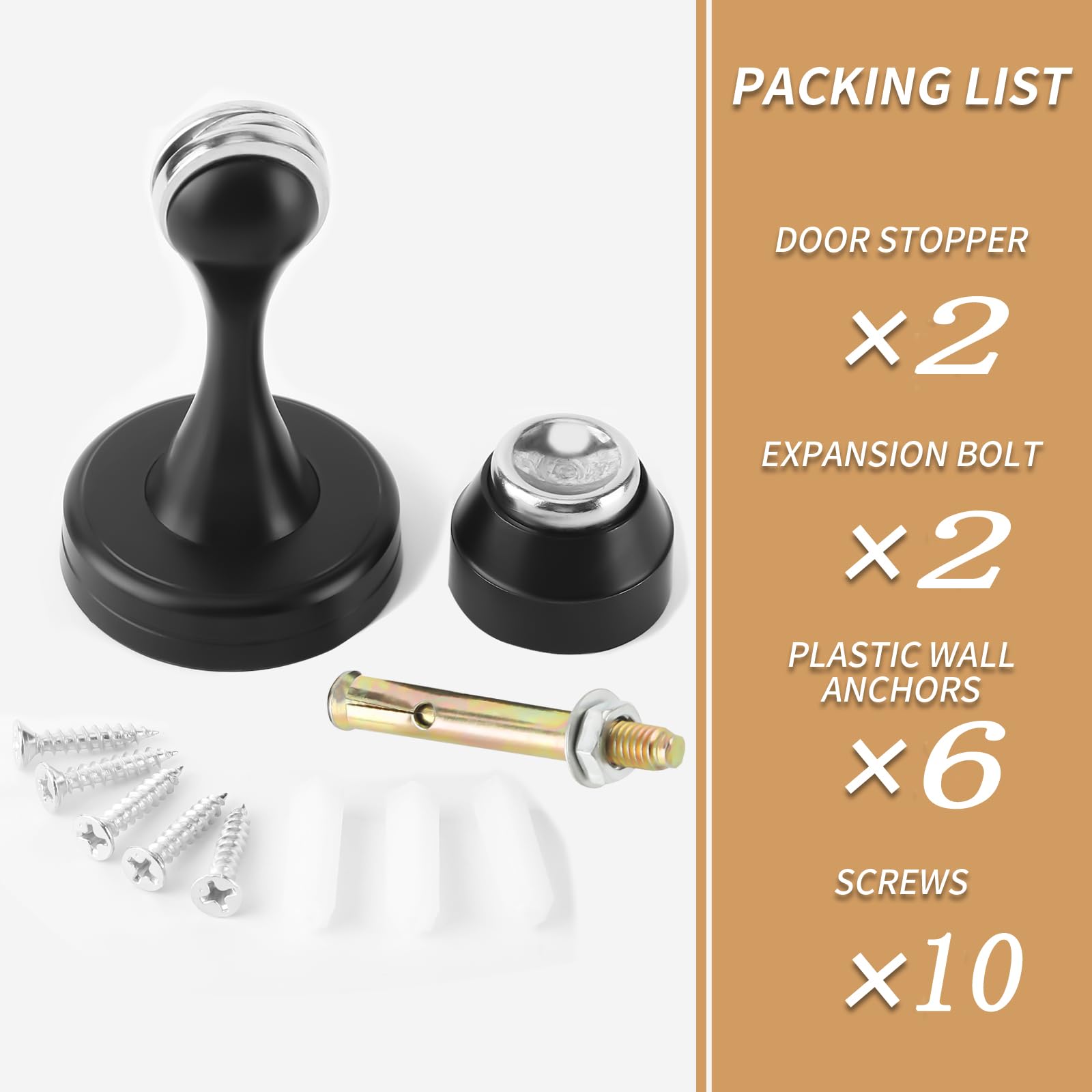 Magnetic Door Stop,Magnetic Door Stop with Strong Suction, with Screws, Keep The Door Open, and Better Protect The Wall,Comes with Positioning Pencil and Manual Installed(2 Pack)