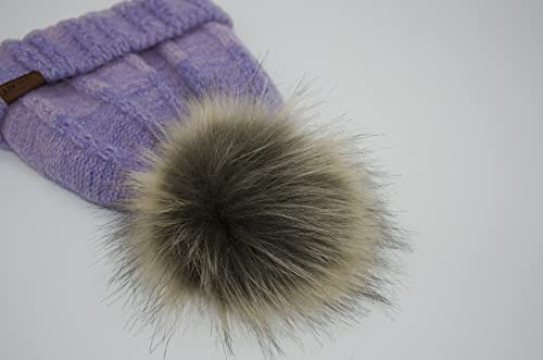 NATUST 3 Pieces Winter Knit Beanie Hat Warm Scarf and Touch Screen Gloves Set Warmer Gloves Set with Fleece Lined Purple