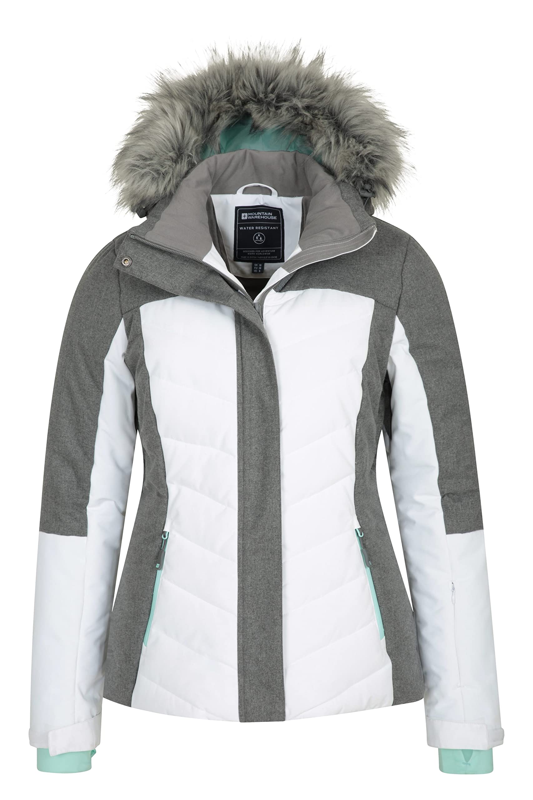 Mountain Warehouse Pyrenees Womens Padded Ski Jacket - Waterproof White 12