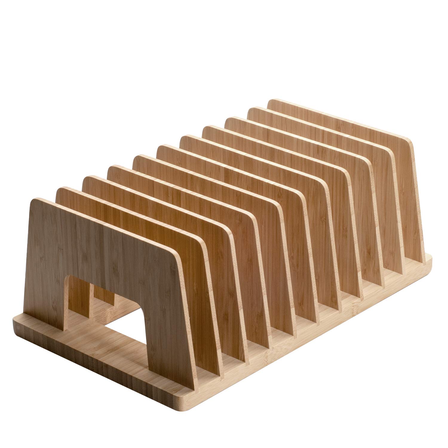 MobileVision Bamboo Desktop File Folder Organizer and Paper Tray, 10 Slots