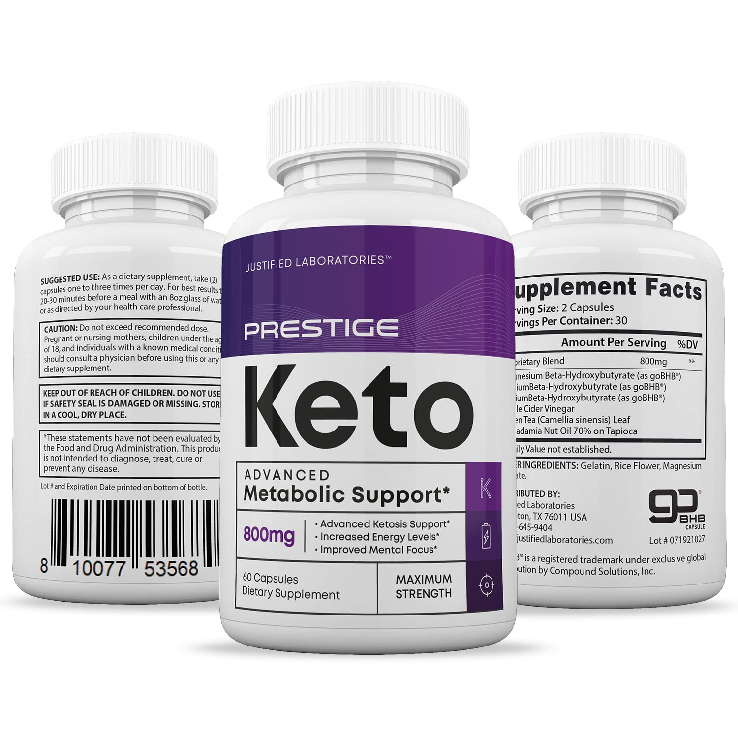 Prestige Keto Pills Includes Apple Cider Vinegar goBHB Exogenous Ketones Advanced Ketogenic Supplement Ketosis Support for Men Women 60 Capsules