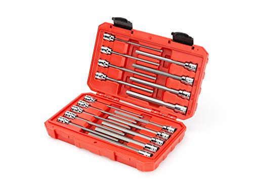 TEKTON 3/8 Inch Drive Long Hex Bit Socket Set, 18-Piece (1/8-3/8 in., 3-10 mm) | SHB91303
