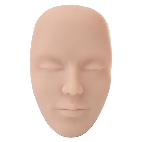 Makeup Practice Face, Silicone Makeup Practice Board, Face Eyebrow Eyes Makeup Mannequin for Makeup Artists and Beginners, Perfect Aid to Practicing Makeup (Medium Skin Color)