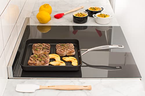 Le Creuset Toughened Non-Stick Ribbed Square Grill 28cm, Black