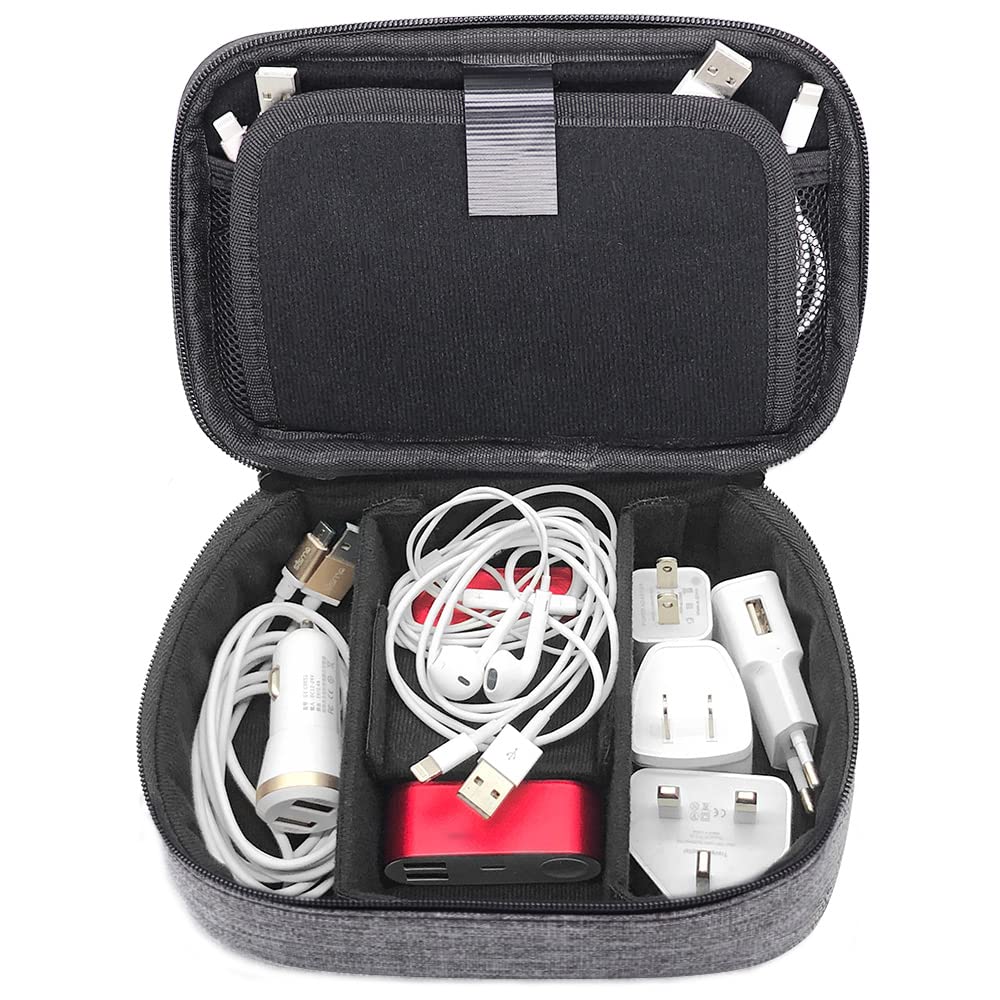 sisma Charging Cords Chargers Battery Travel Organizer (Grey) + Xbox One X|S Wireless Controller Travel Case (Black)