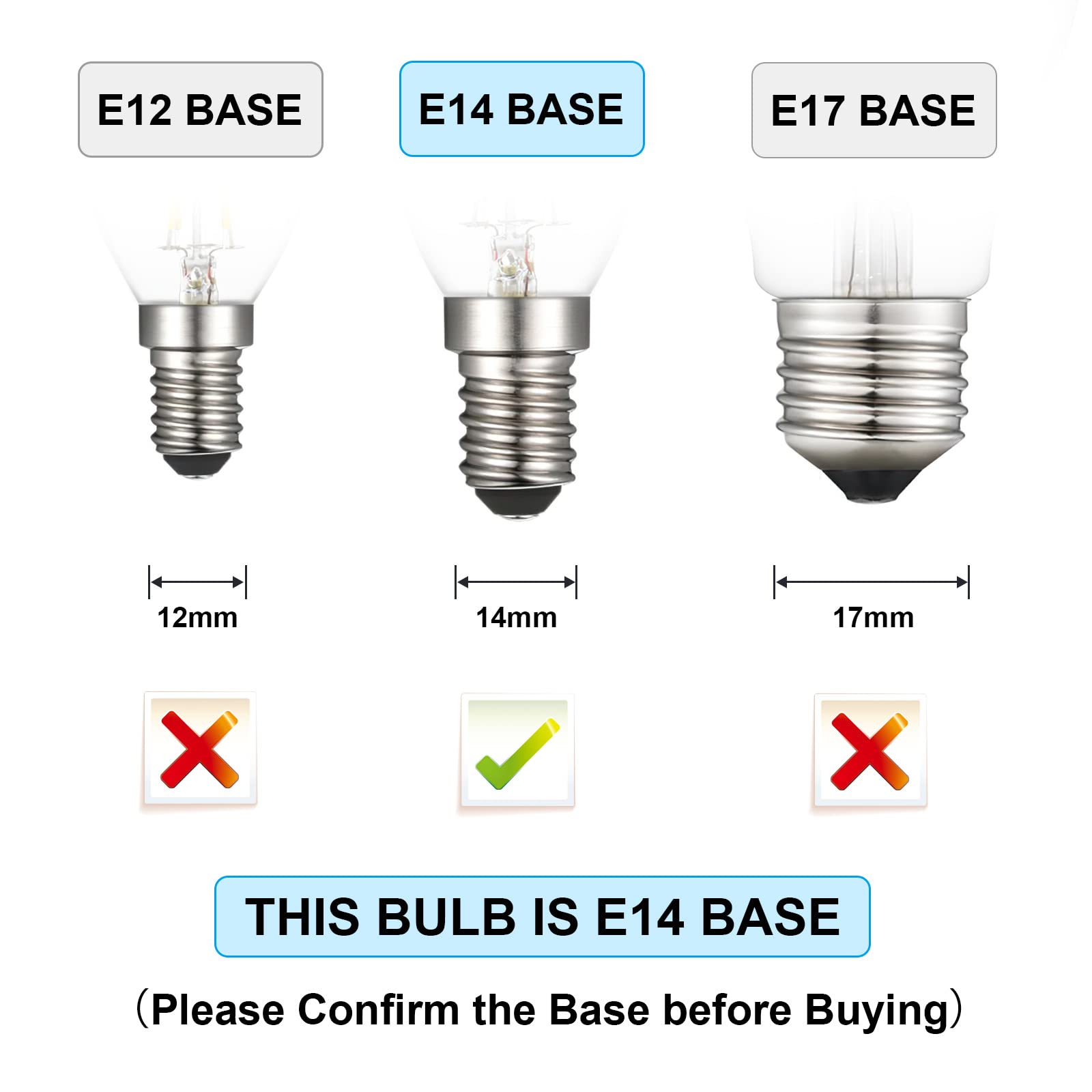PRIFOREST E14 Dimmable LED Bulb , 40-Watt, 2700K, 110V-120V Equivalent Edison Daylight Warm E14 Base Bulbs, C35 Clear Glass Torpedo Shape Bullet Top (8-Pack)