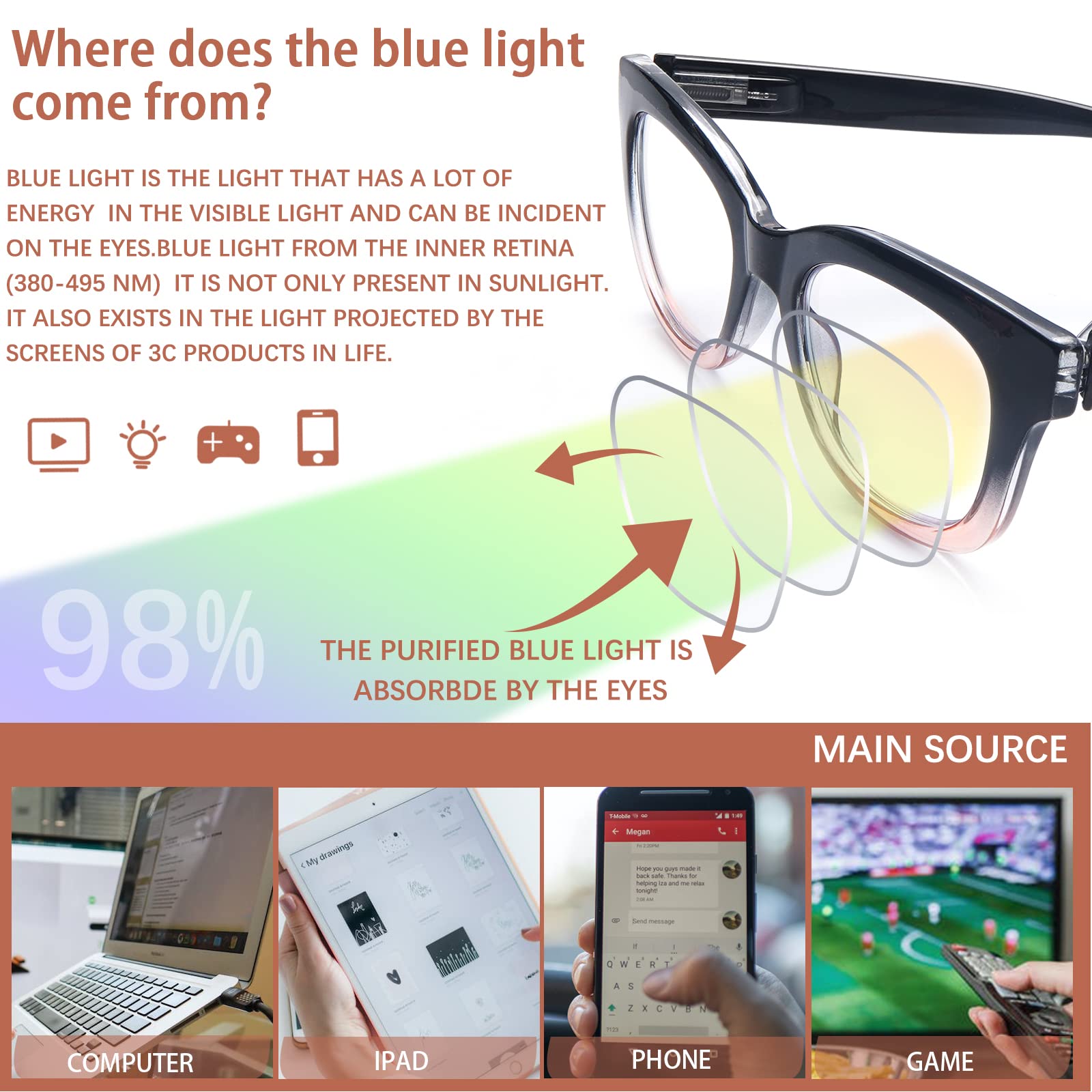 MAEOWN Oprah Style Reading Glasses for Women Blue Light Blocking 6 Pack Computer Readers Fashion Quality Eyeglasses (Multicolor, 1.25, x)
